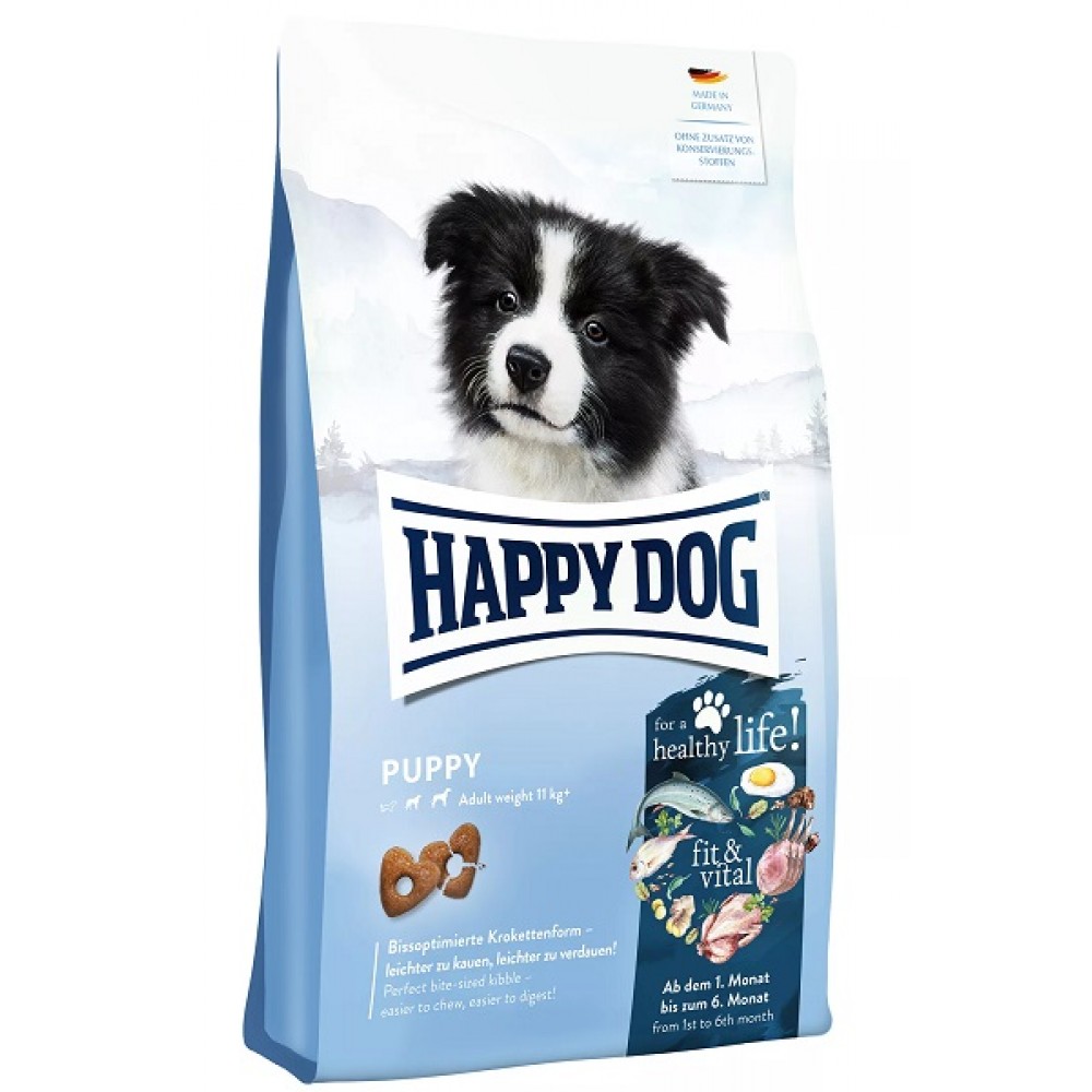 Happy Dog fit & vital Puppy - sausā barība kucēniem ar mājputnu, jēru ...
